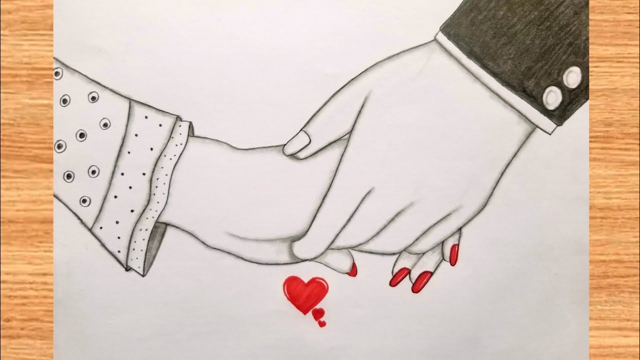 How to Draw Couple Holding Hands step by step|Easy Drawing of Hands ...