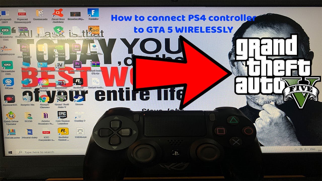 🎮HOW TO CONNECT YOUR PS4 CONTROLLER TO GTA 5 - YouTube