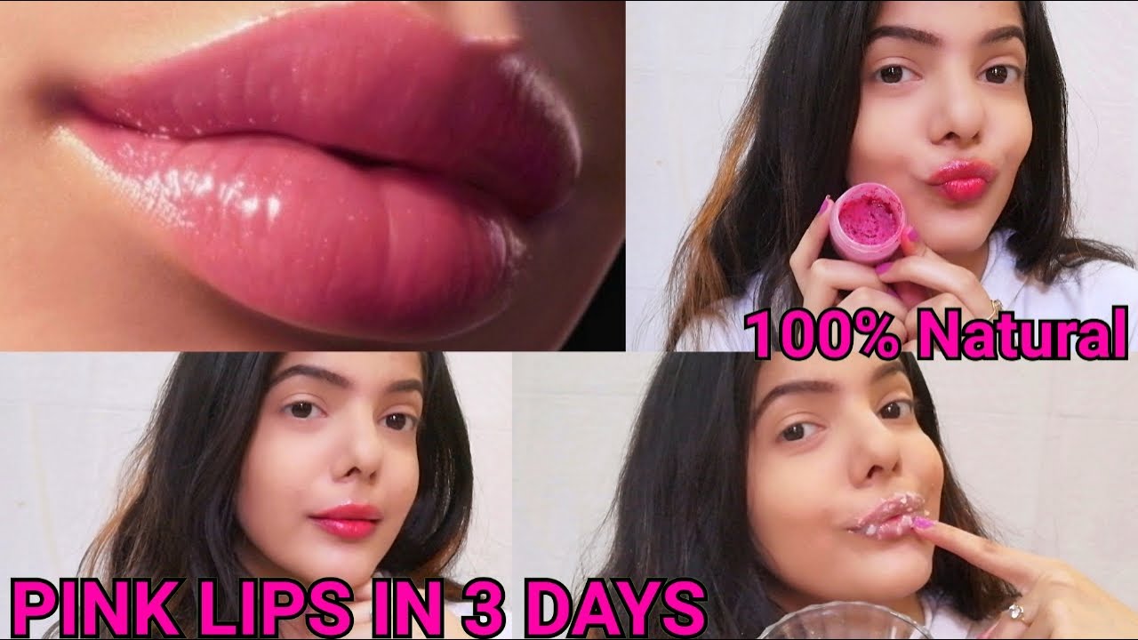 How to get *PINK* lips naturally at home👄/ lighten DARK, PIGMENTED lips ...