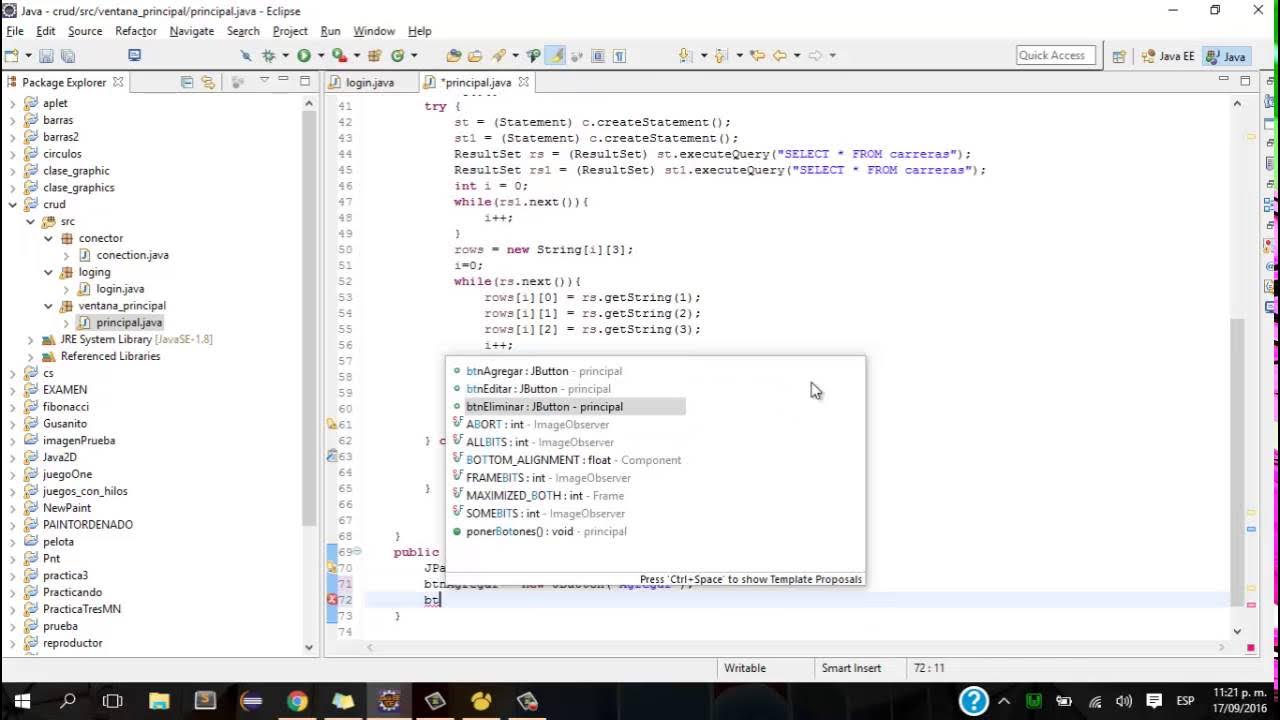 crud en java parte 4 agregando los botones de agregar,editar,eliminar y dandole su evento - YouTube