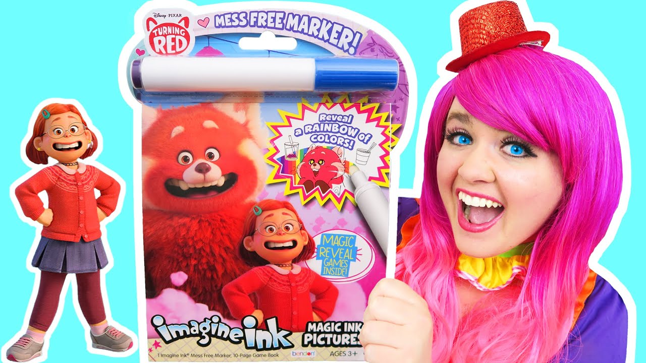 Coloring Turning Red Magic Ink Coloring Book | Imagine Ink Marker - YouTube