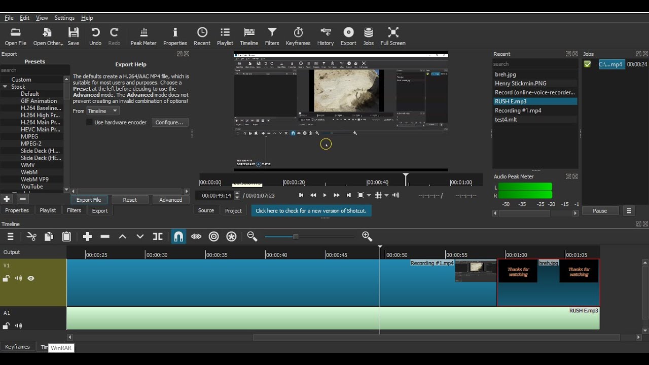 ShotCut: How to open up files - YouTube