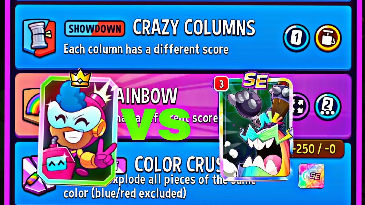 Show down crazy column blow em up & 5 color daily mode & party rumble ...