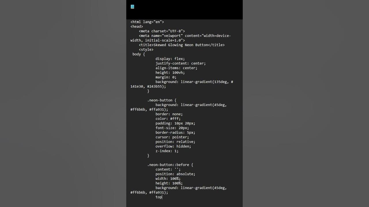 Skewed Neon Button l HTML CSS - YouTube