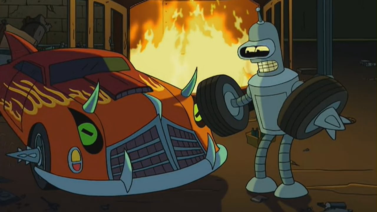 Bender y EL "Bardahl" SON AUTOS-LOBO! -Bender ataca a Fry (Fry se pone ...