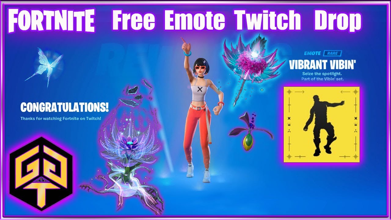 Free Fortnite Vibrant Vibin Emote Twitch Loot Drop & Win Battle Bloom ...