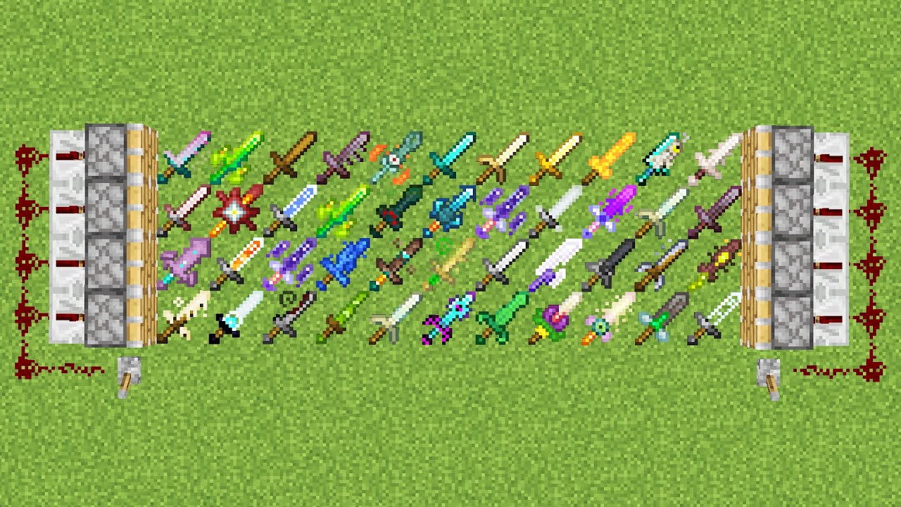 combining all minecraft swords - YouTube
