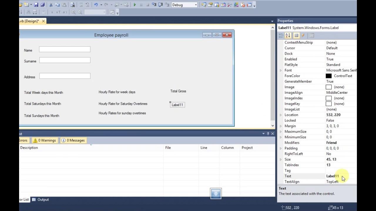 Employee Payroll program in VB.net - YouTube