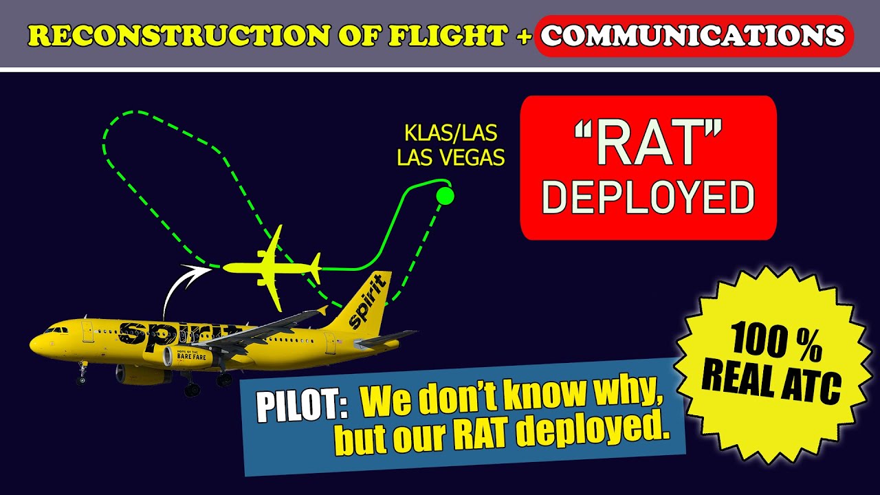 “RAT” deployed in flight | Spirit Airbus A320 | Las Vegas McCarran ...