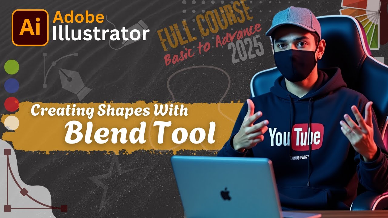 Creative Shapes with Blend Tool | Illustrator Tutorials in Urdu - YouTube