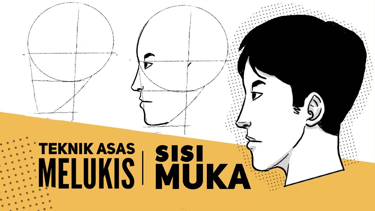 TEKNIK ASAS MELUKIS MUKA SISI STEP BY Step | Basic Technique to Draw a ...