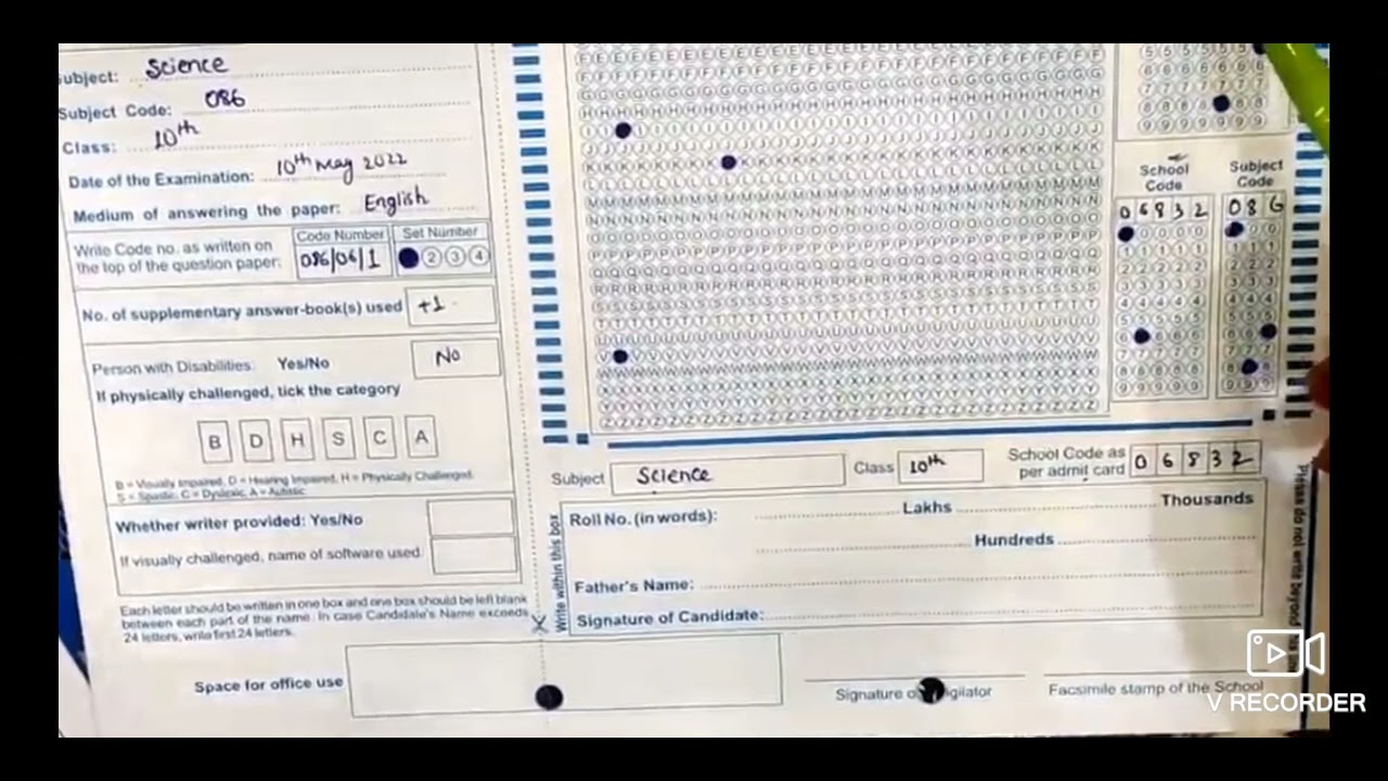 Cbse Term 2 Answer Sheet Sample #cbse - YouTube