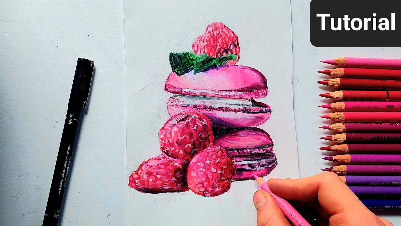 Drawing Realistic Macaroons: Tutorial for Beginners. - YouTube