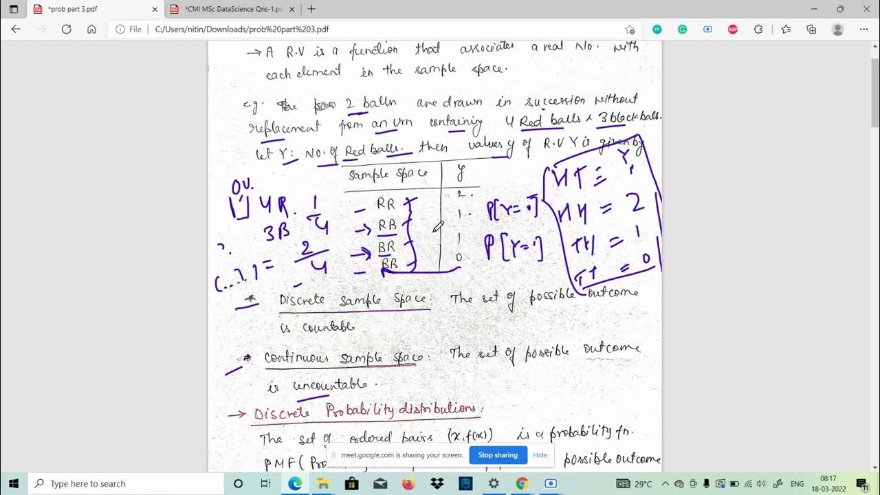Random Variable, Discrete Random Variable, PMF and Distribution Function - YouTube