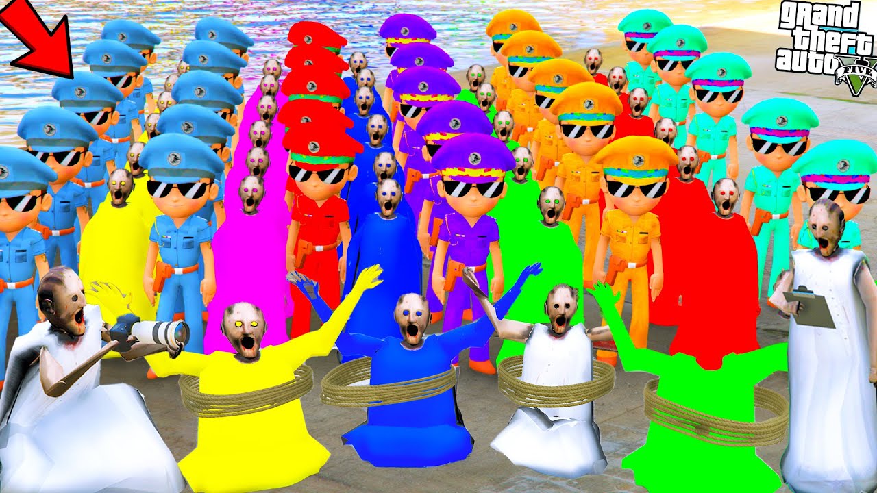 🤯😡1 Little Singham Attacked On 1000 Colorful Granny 🤣 in Gta 5 Gta5 ...