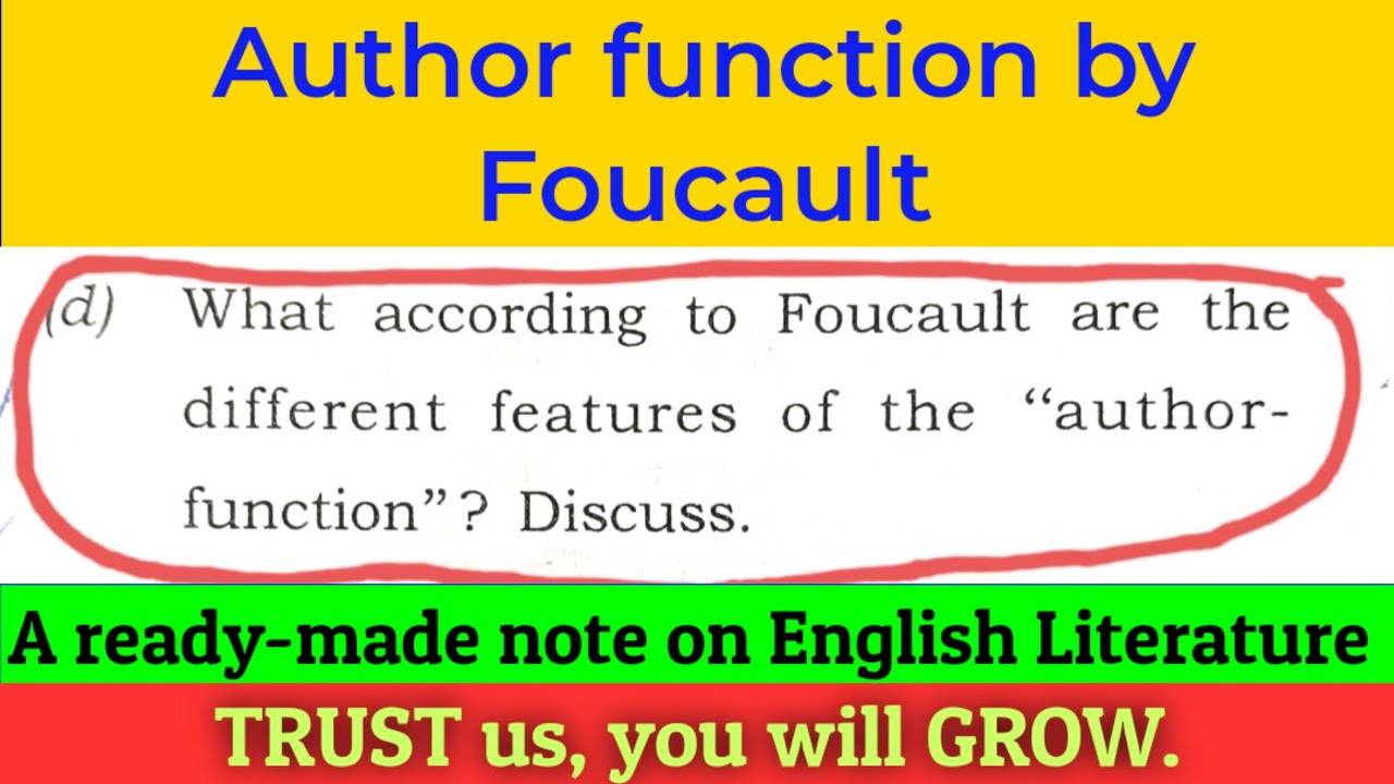 Author function by Faucault| What is an Author| English literature ...