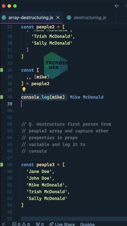 Mastering Array Destructuring Alias Nested And More Arraydestructuring Arrays Javascript