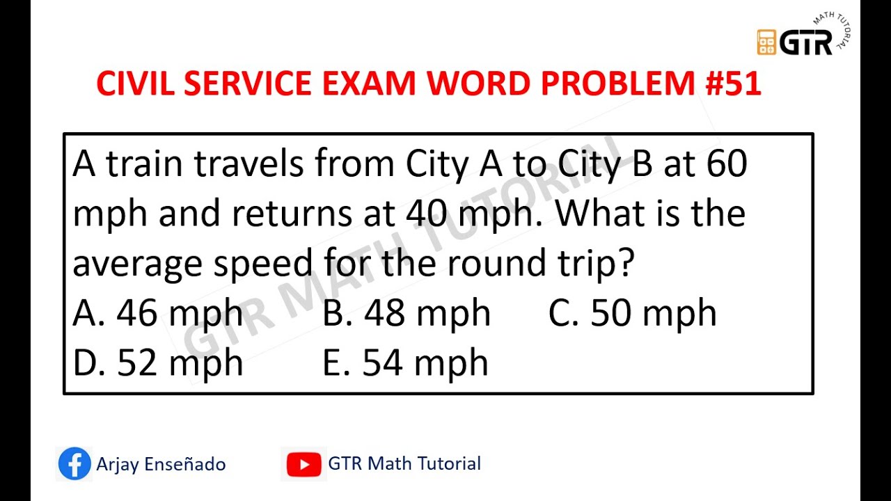 CIVIL SERVICE EXAM WORD PROBLEM #51 - YouTube