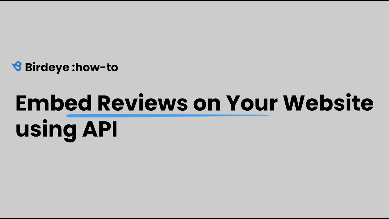 Embed Reviews on Your Website using API - YouTube
