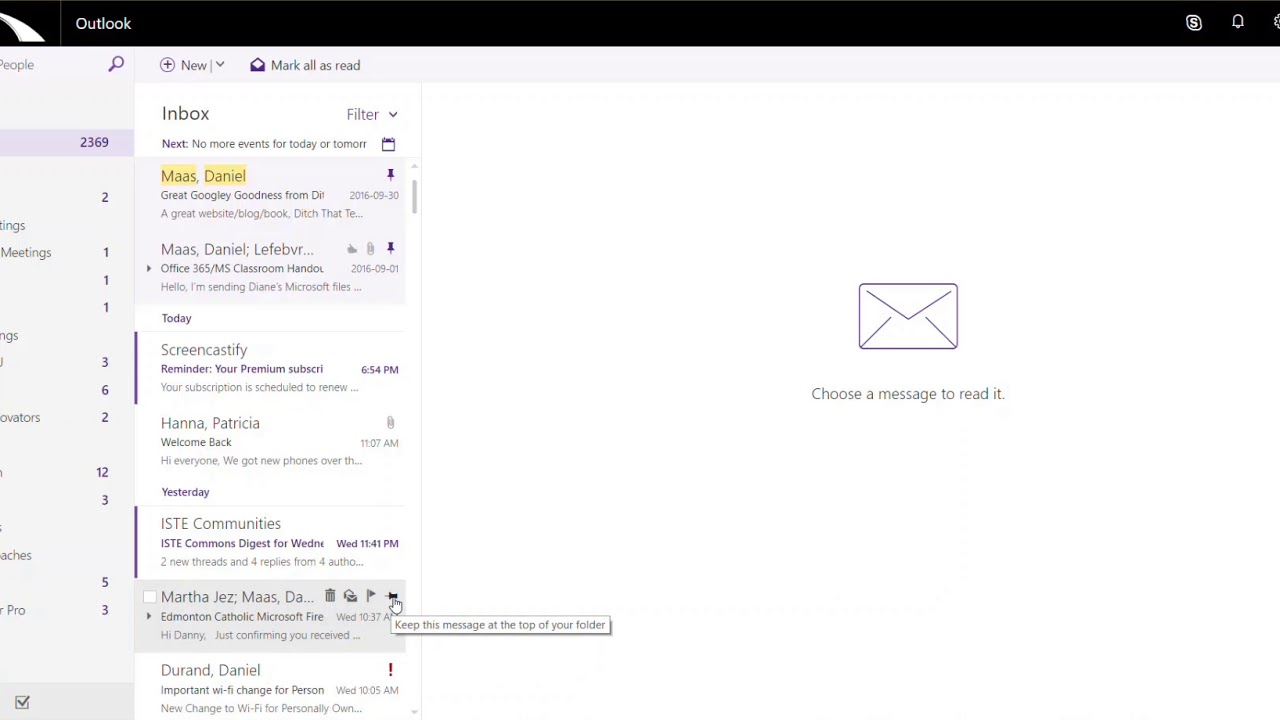 Overview of Outlook on the Web in Office 365 - YouTube