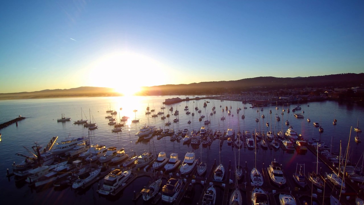 Monterey Bay at Sunrise 4K Aerial Footage - YouTube