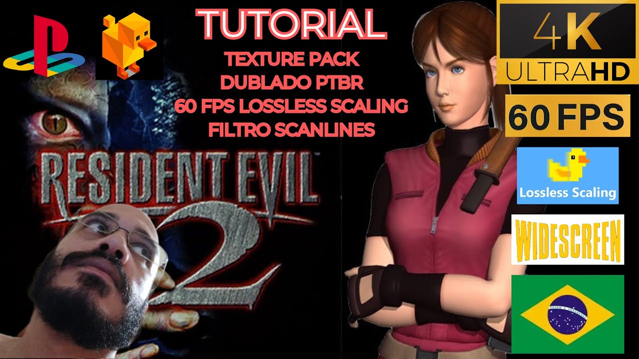 RESIDENT EVIL 2 CLAIRE DuckStation em 4K, WIDE, 60FPS Lossless Scaling ...