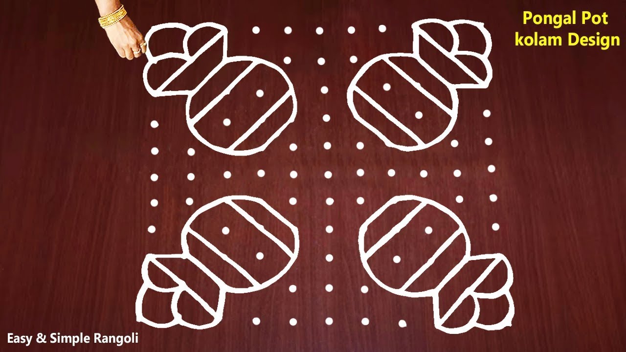 Pongal pot kolam with 11×11 dots| Pongal kolam | sankranti muggulu ...