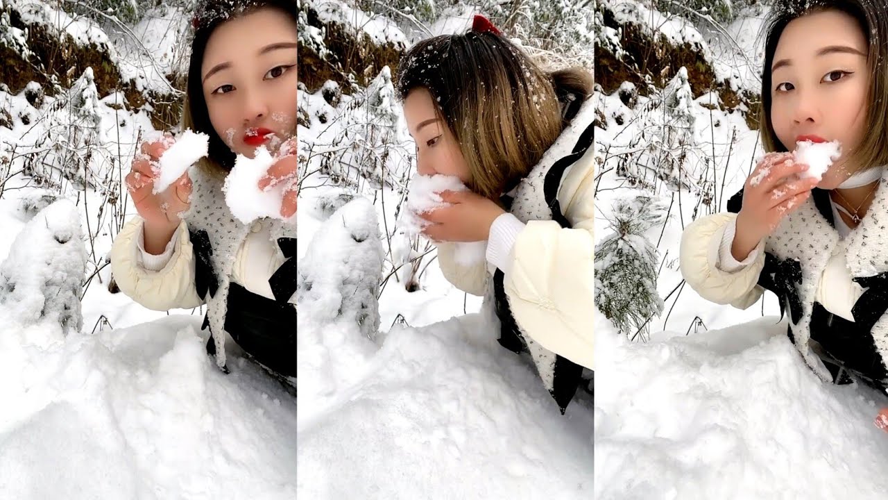 REAL SNOW EATING / ICE EATING - YouTube