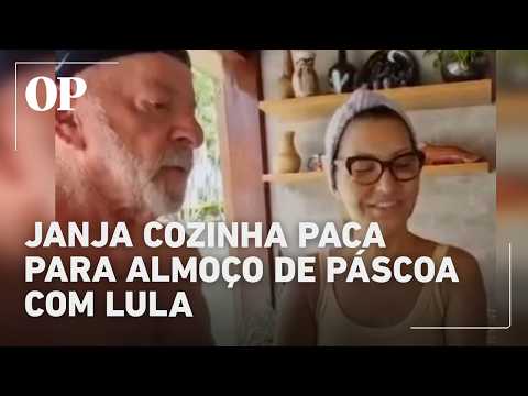 Janja cozinha paca para almoço de Páscoa com Lula