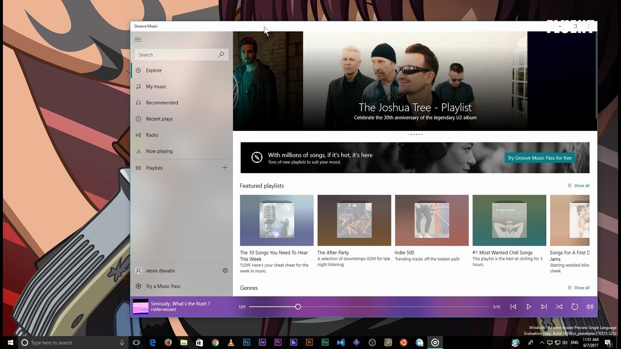 [Windows 10] Fluent Design in Groove Music App ⌜Blur Effect⌟ - YouTube