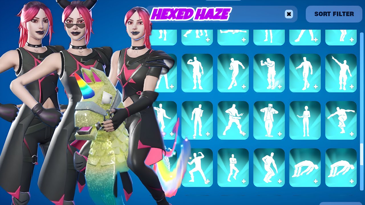 New HEXED HAZE Skin Showcase with Best Icon Series Dances & Emotes ...
