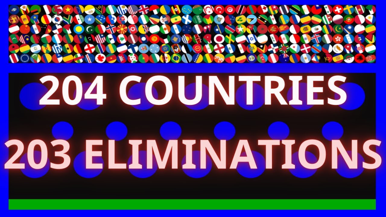 204 countries & 203 times eliminations marble race - YouTube