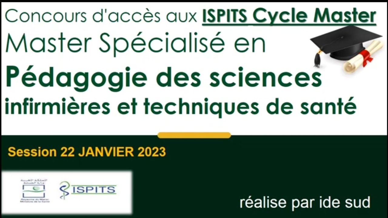 Concours d'accès au ISPITS Cycle Master en pédagogie de Sciences ...