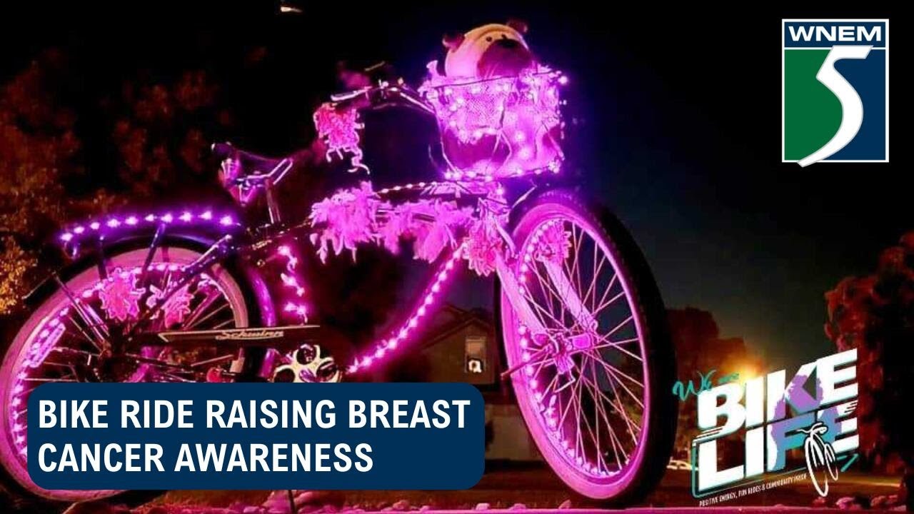 Bike ride raising breast cancer awareness - YouTube