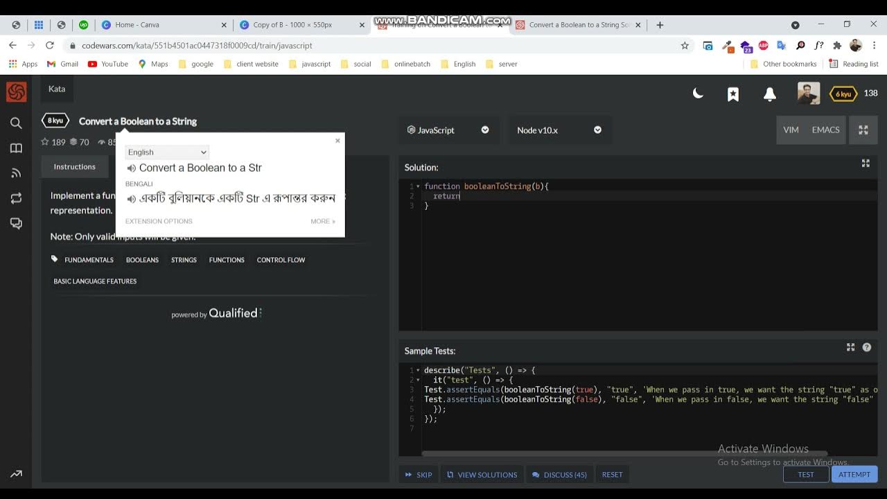 convert a boolean to string - YouTube