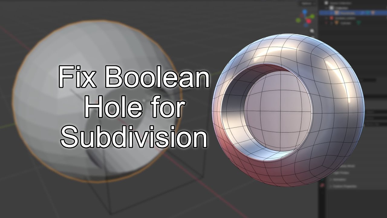 Fix Boolean Hole for subdivision (Cylinder in Sphere) - Blender Secrets ...