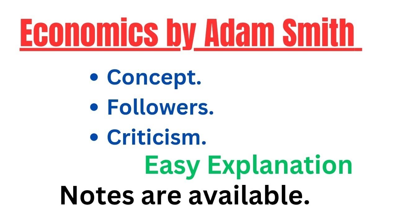 Definition of Economics by Adam Smith ||criticism ||Economics - YouTube