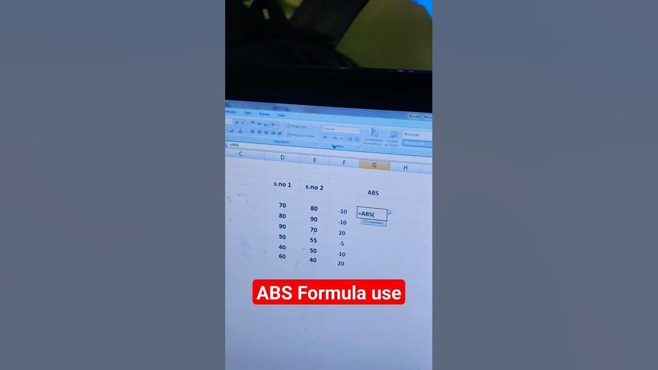 How To Use Abs Formula In Excel 🖥️💯 Shorts Ytshorts Computerknowledge Shortcutkeys Msexcel