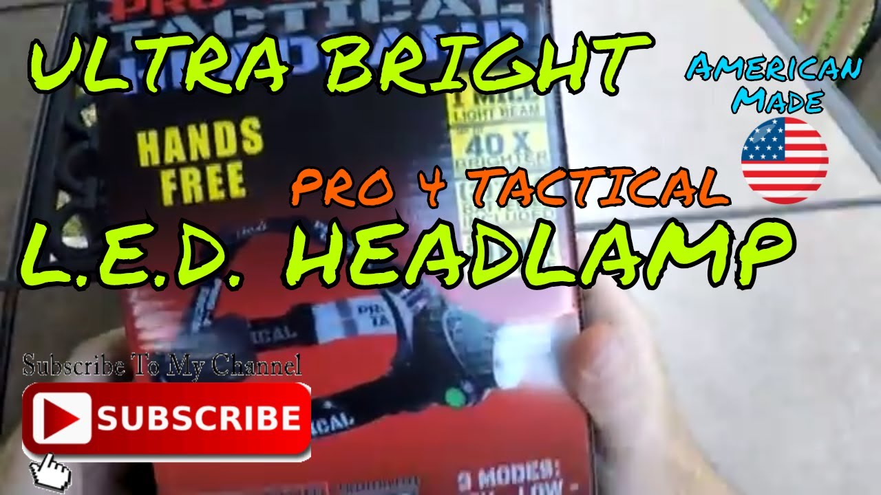 Pro 4 Tactical L.E.D Ultra Bright Headlamp - YouTube