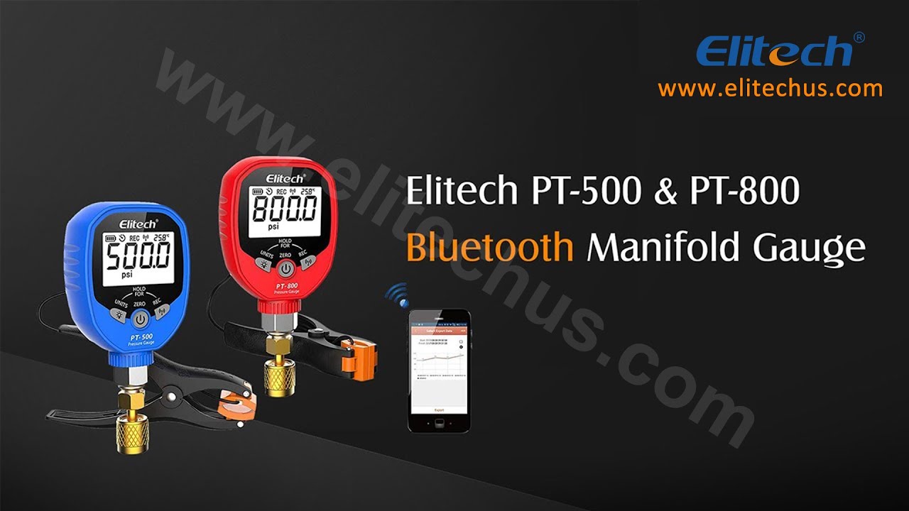 Elitech PT-500&PT-800 Wireless HVAC Digital Manifold Gauge Set with ...