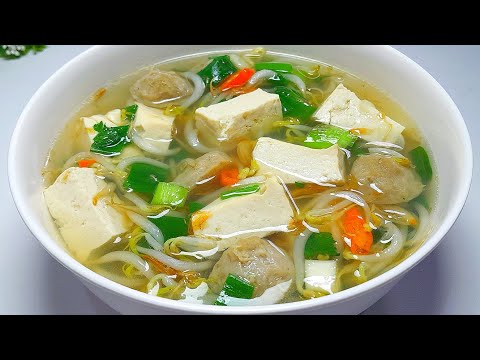 MENU ANTI KOLESTEROL, SUP TAHU TOGE BAKSO SEGER BANGET.