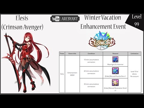 [Elsword] Elesis Level 99 Winter Vacation Enhancement Event [Crimson Avenger]