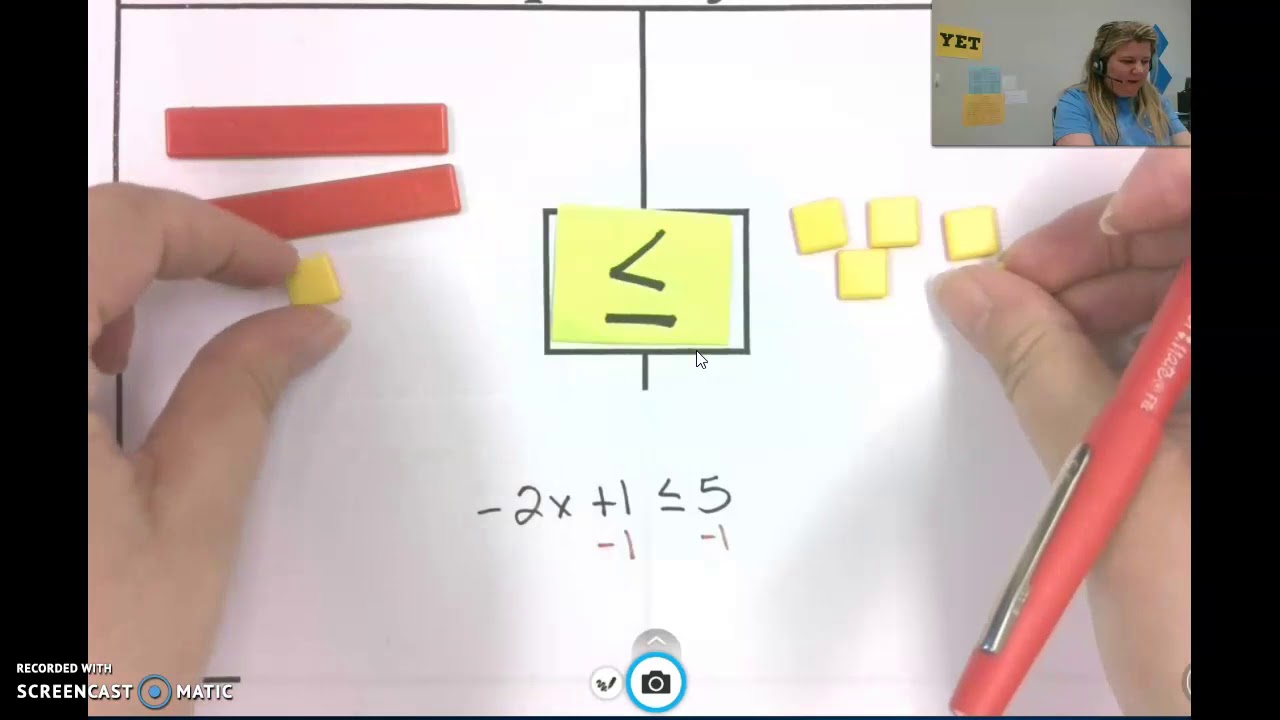 Module 3 Inequality Algebra Tiles - YouTube