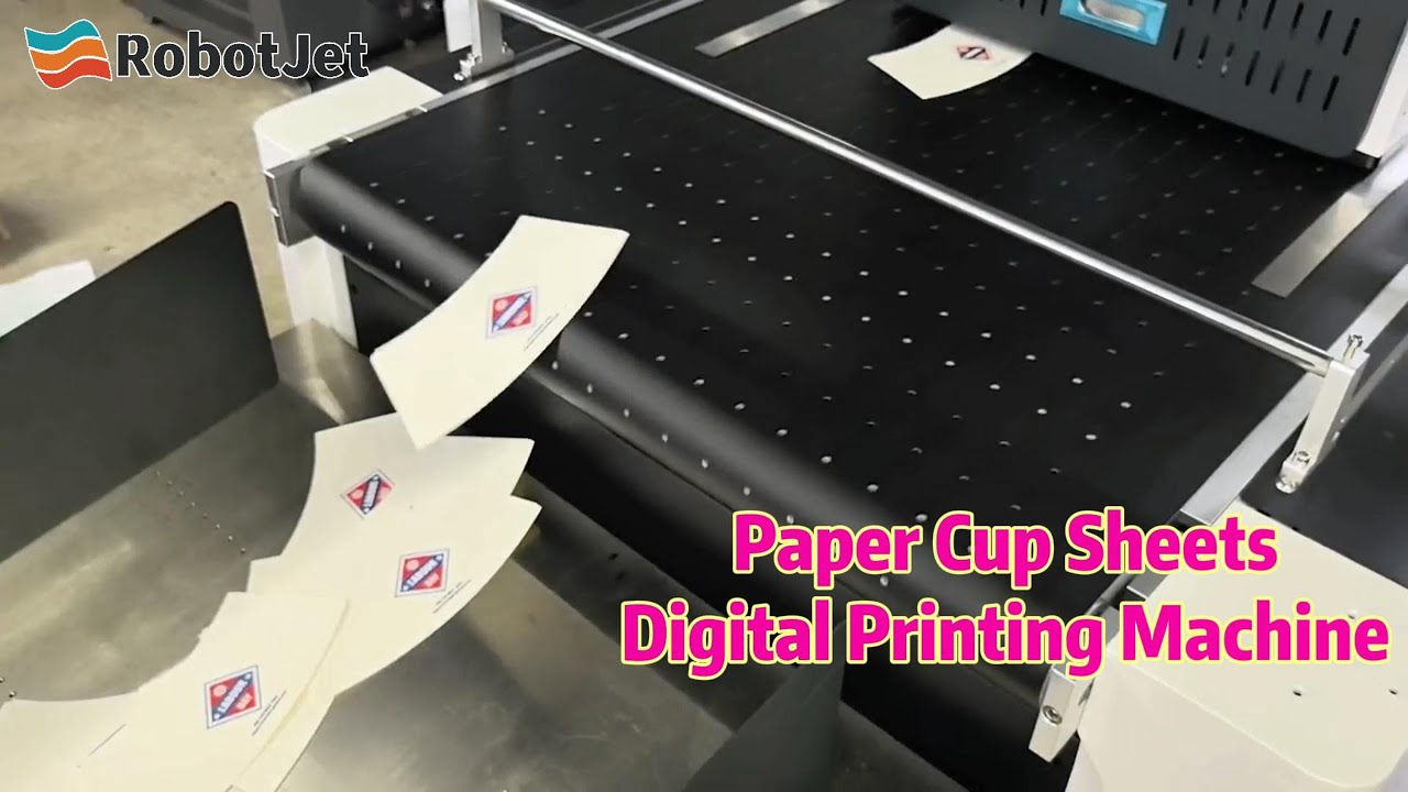 Paper Cup Sheets Digital Printing Machine - YouTube