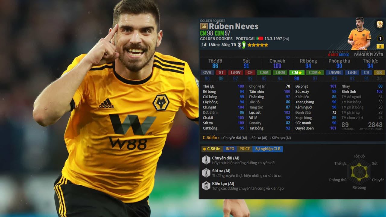 [FIFA ONLINE 4] Review - Trải Nghiệm RÚBEN NEVES Mùa Giải GR +8 - YouTube