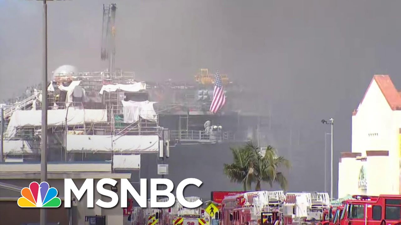 U.S. Navy Confirms Ship On Fire at San Diego Base | MSNBC - YouTube
