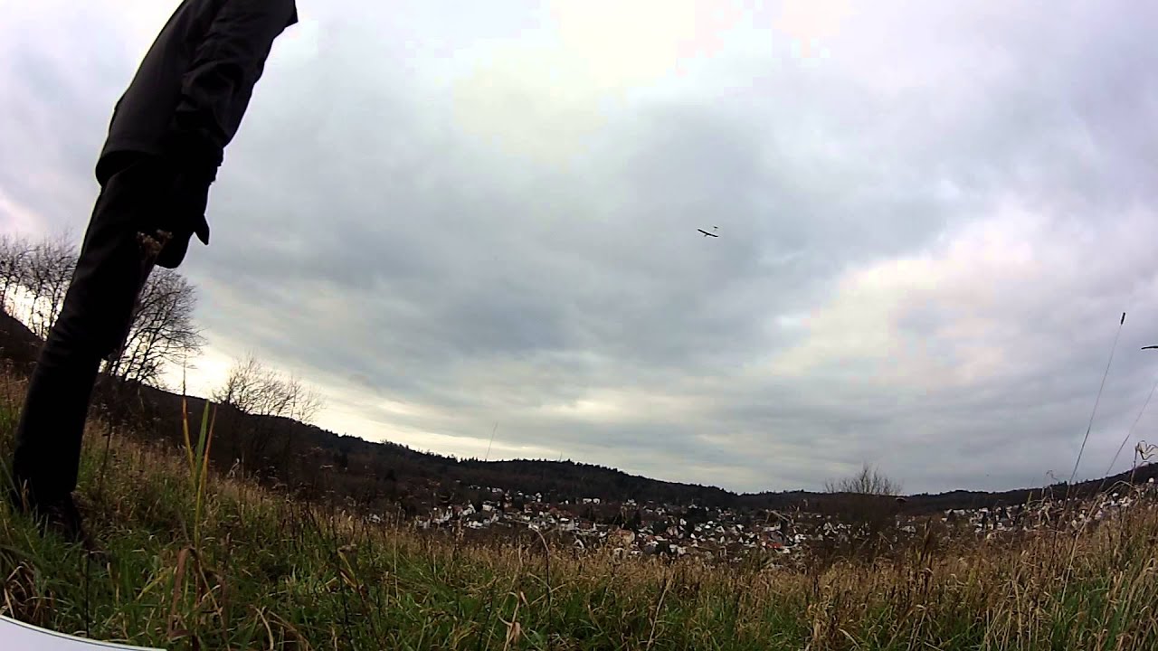 HobbyKing Guppy Mini Slope Glider Balsa 1165mm maiden flight - YouTube