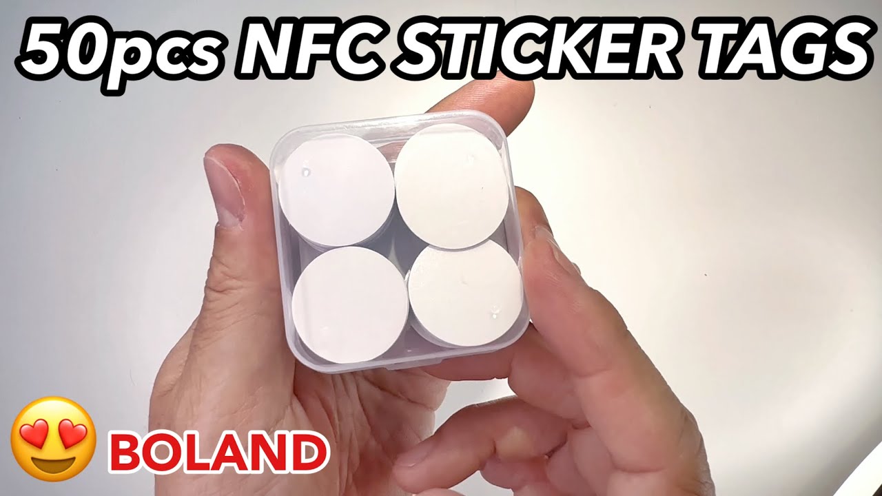 BOLAND 50pcs NFC Tags NTAG215 Sticker Coin with Sticky Back - YouTube