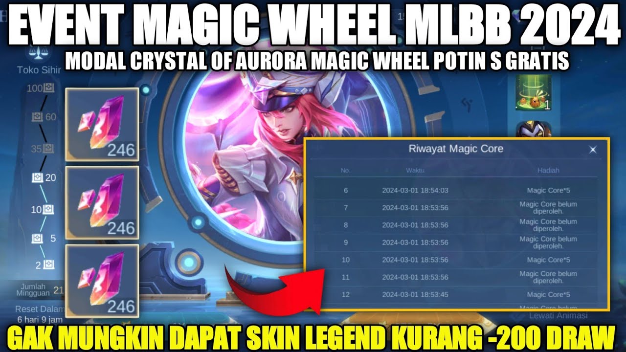 MAGIC WHEEL REVAMP!! CARA DAPAT SKIN LEGEND FREYA MODAL CRYSTAL OF ...