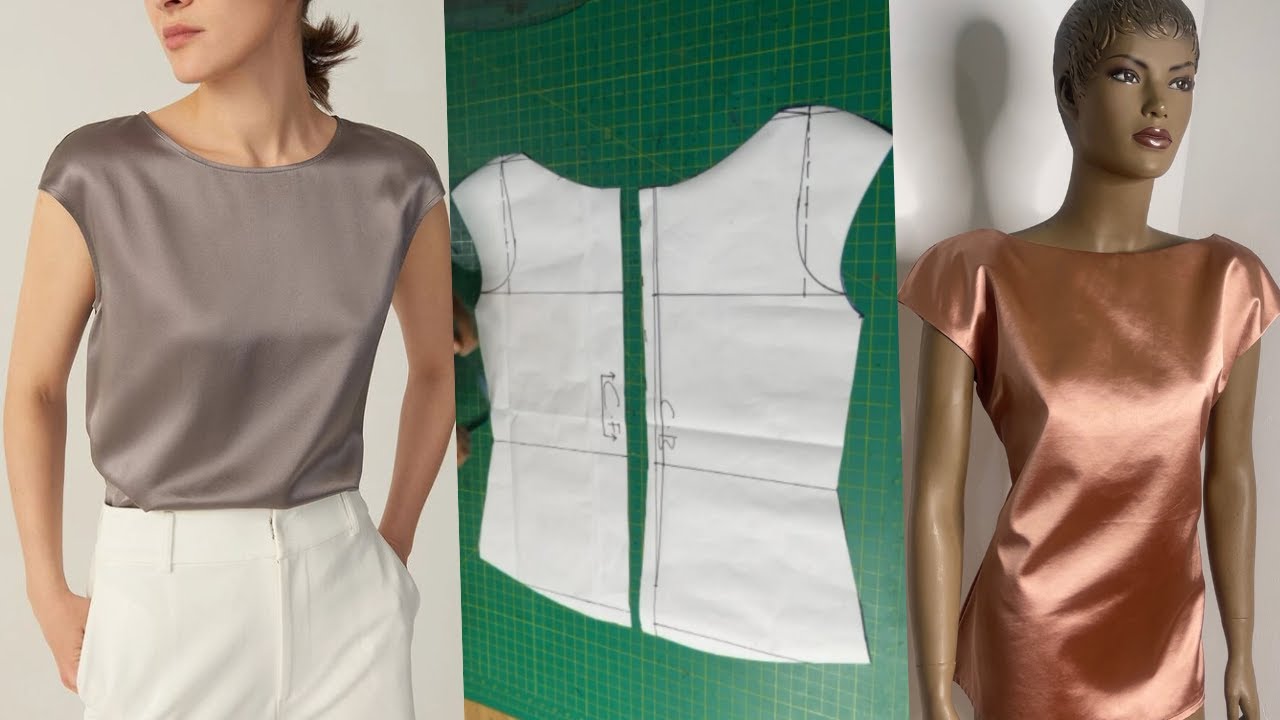 HOW TO DRAFT, CUT AND SEW A DROP SHOULDER SLEEVE - YouTube